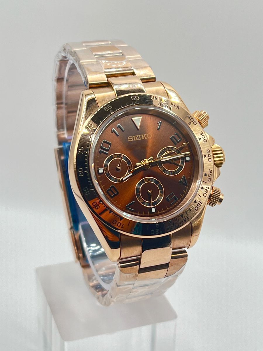 SEIKO CUSTOM MOD - CHRONOGRAPH WATCH - ROSE GOLD