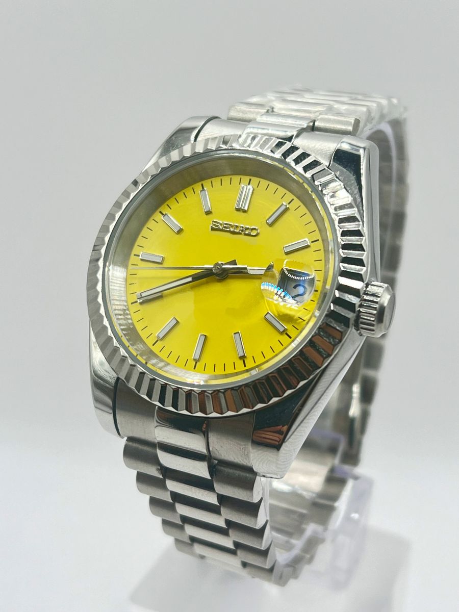 SEIKO CUSTOM MOD LUMINOUS WATCH - LEMON YELLOW