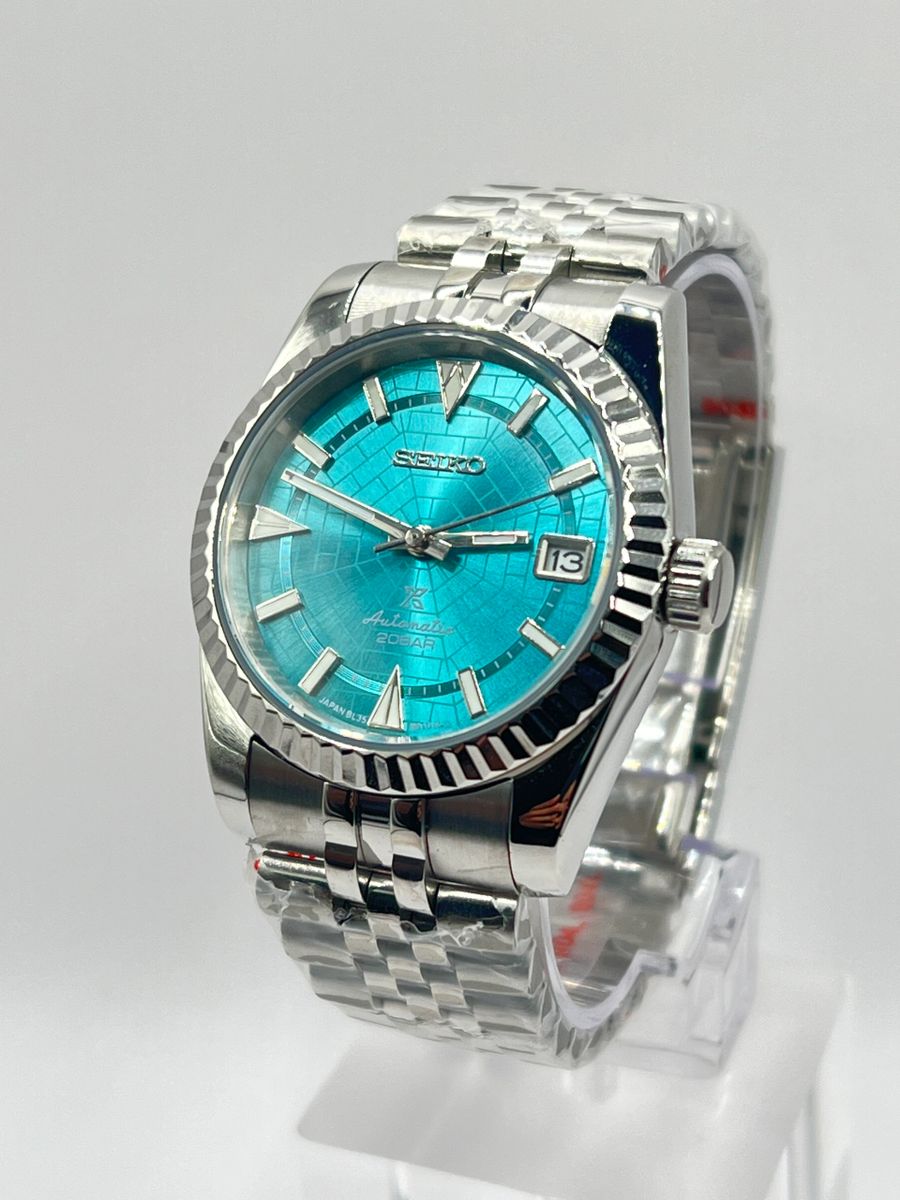 SEIKO CUSTOM MOD LUMINOUS WATCH - SPIDER BLUE