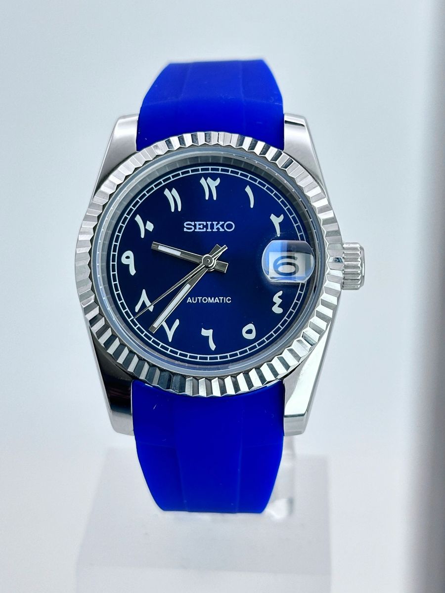 SEIKO CUSTOM MOD ARABIC WATCH - LUMINOUS BLUE