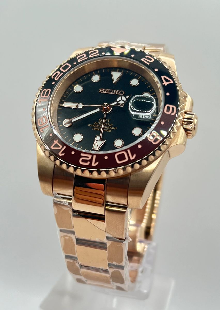 SEIKO CUSTOM MOD WATCH - GMT ROSE GOLD