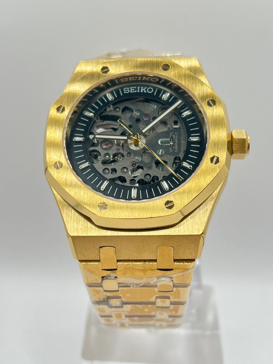 SEIKO CUSTOM MOD WATCH - SKELETON GOLD