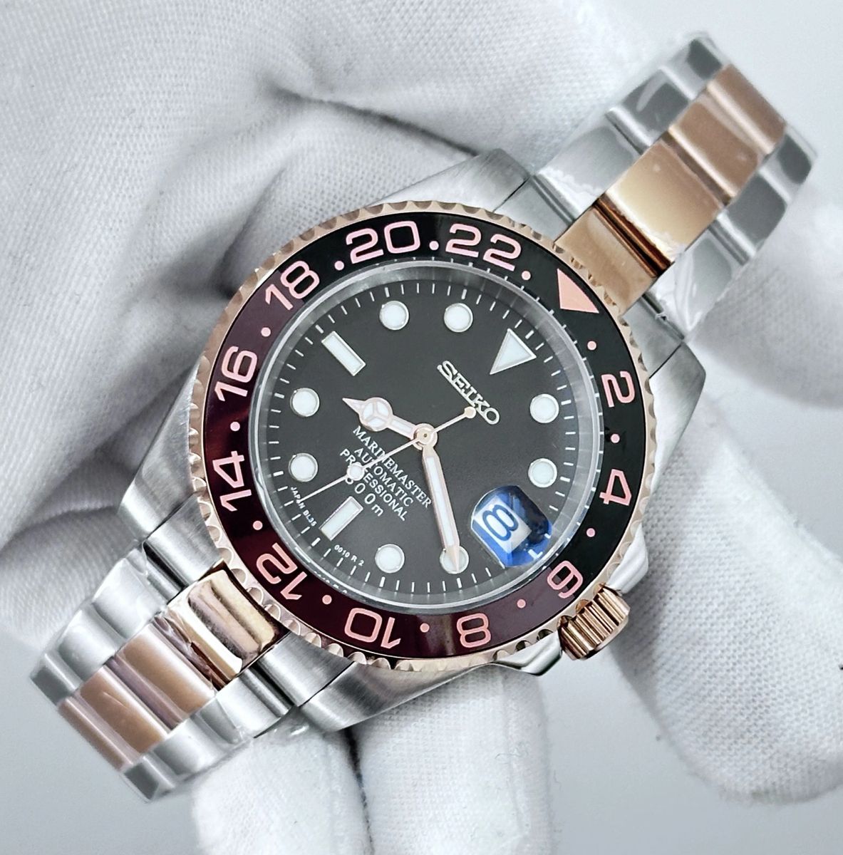 SEIKO CUSTOM MOD WATCH - GMT ROOT BEER