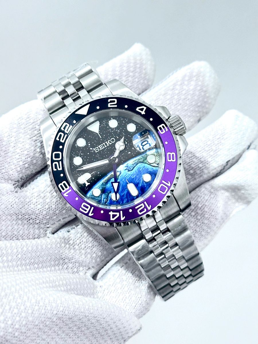 SEIKO CUSTOM MOD - GMT - WATCH - THE JOKERS UNIVERSE