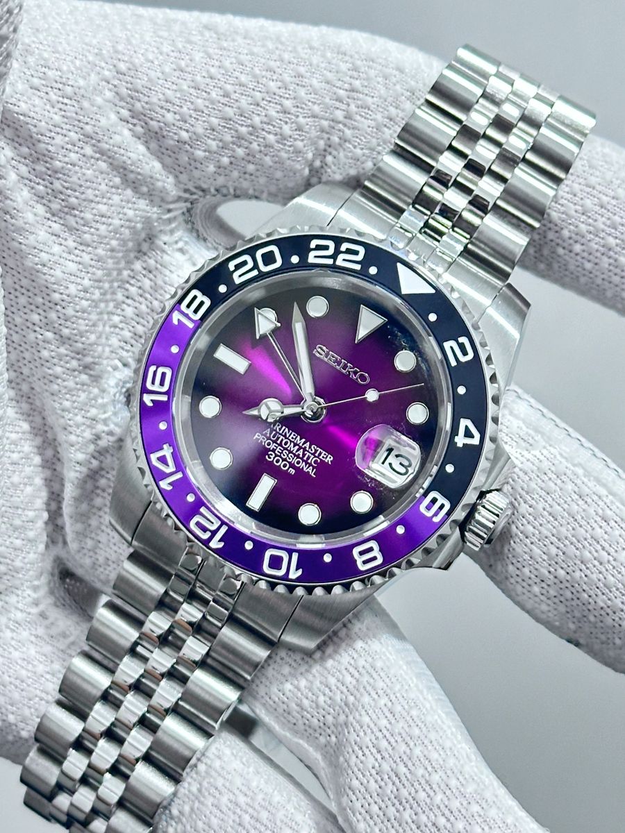 SEIKO CUSTOM MOD WATCH - SUNBURST PURPLE JOKER