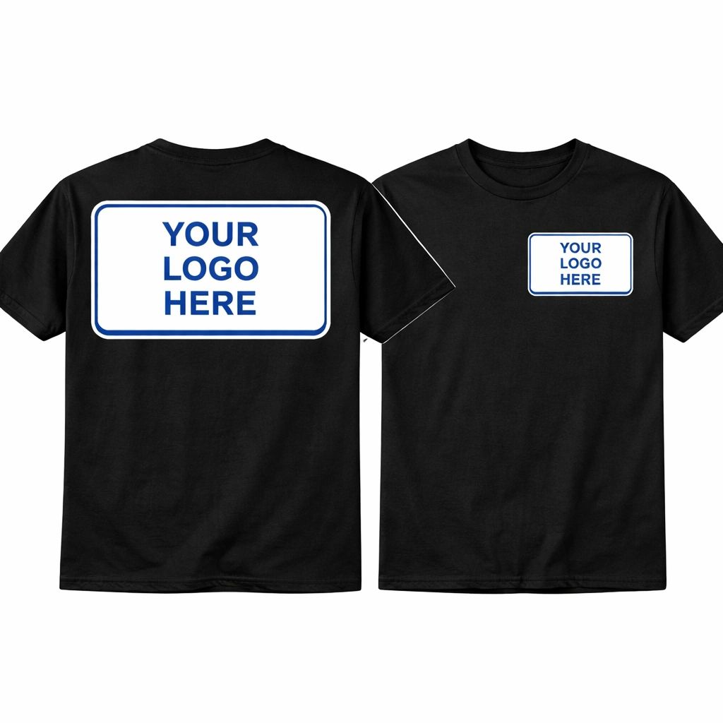 Custom T-Shirt (Front + Back Print) – No Minimum – 1 Color