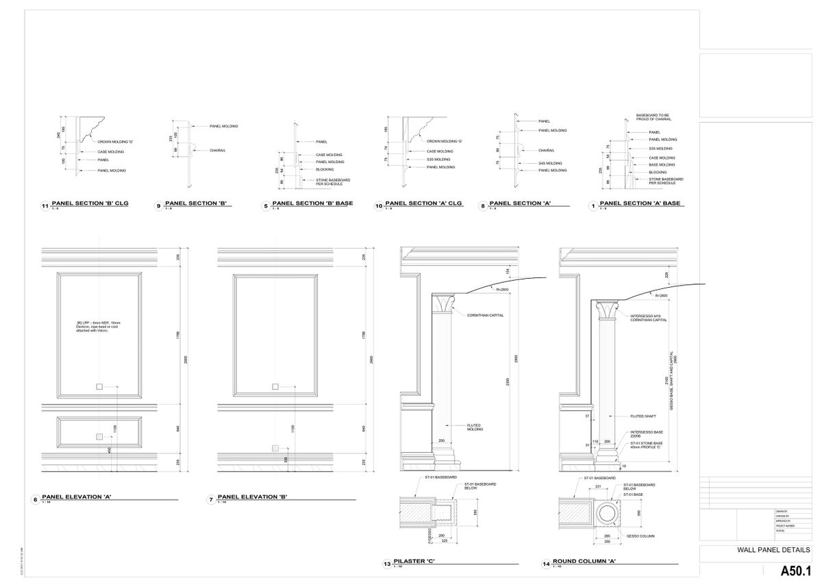 A50.1 - WALL PANEL DETAILS