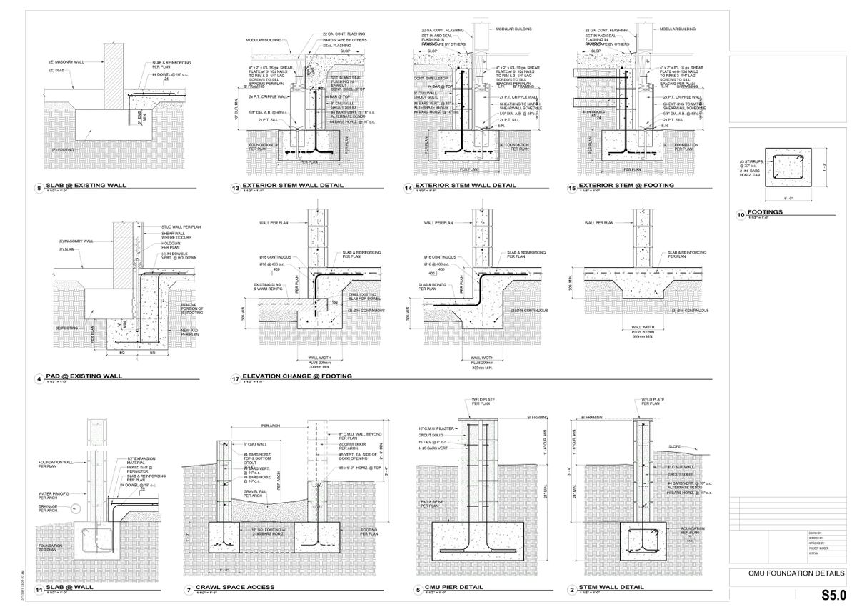 CMU FOUNDATION DETAILS