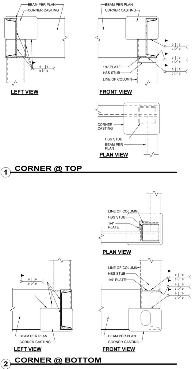 CONTAINER CORNERS WELD DETAIL