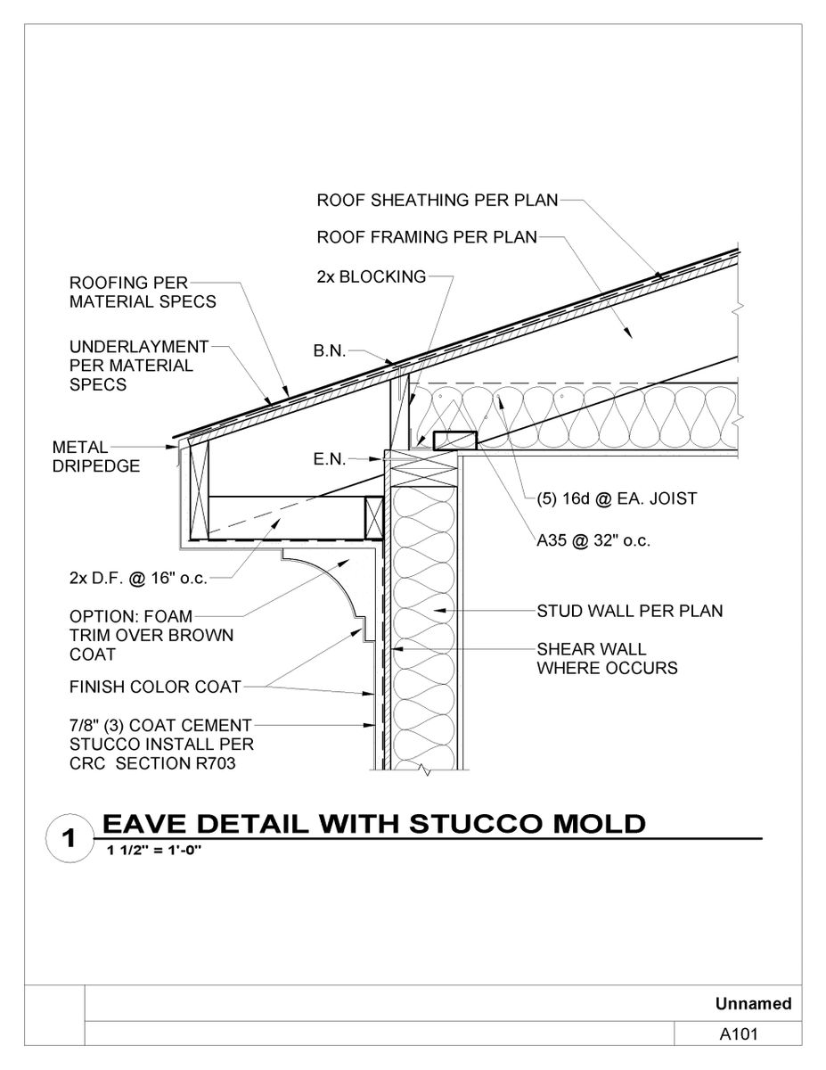 EAVE DETAIL WITH STUCCO MOLD
