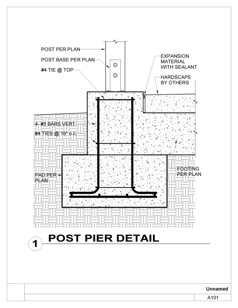 EXTERIOR POST FOOTING
