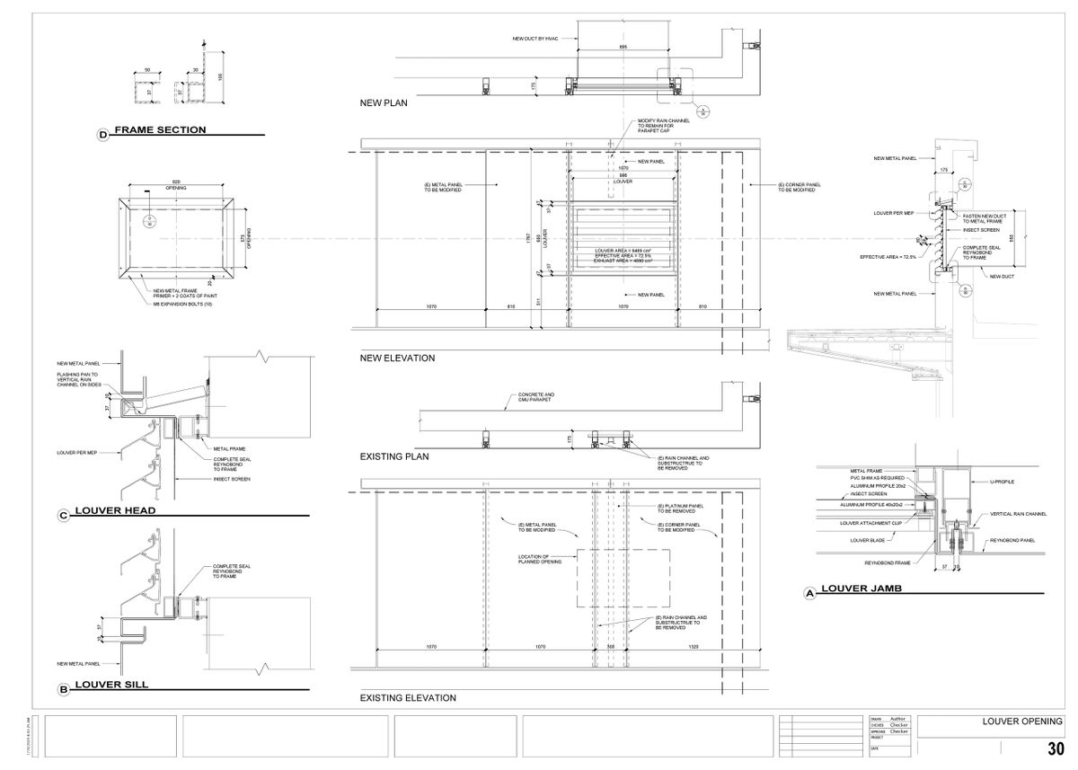LOUVER OPENING IN METAL PANEL