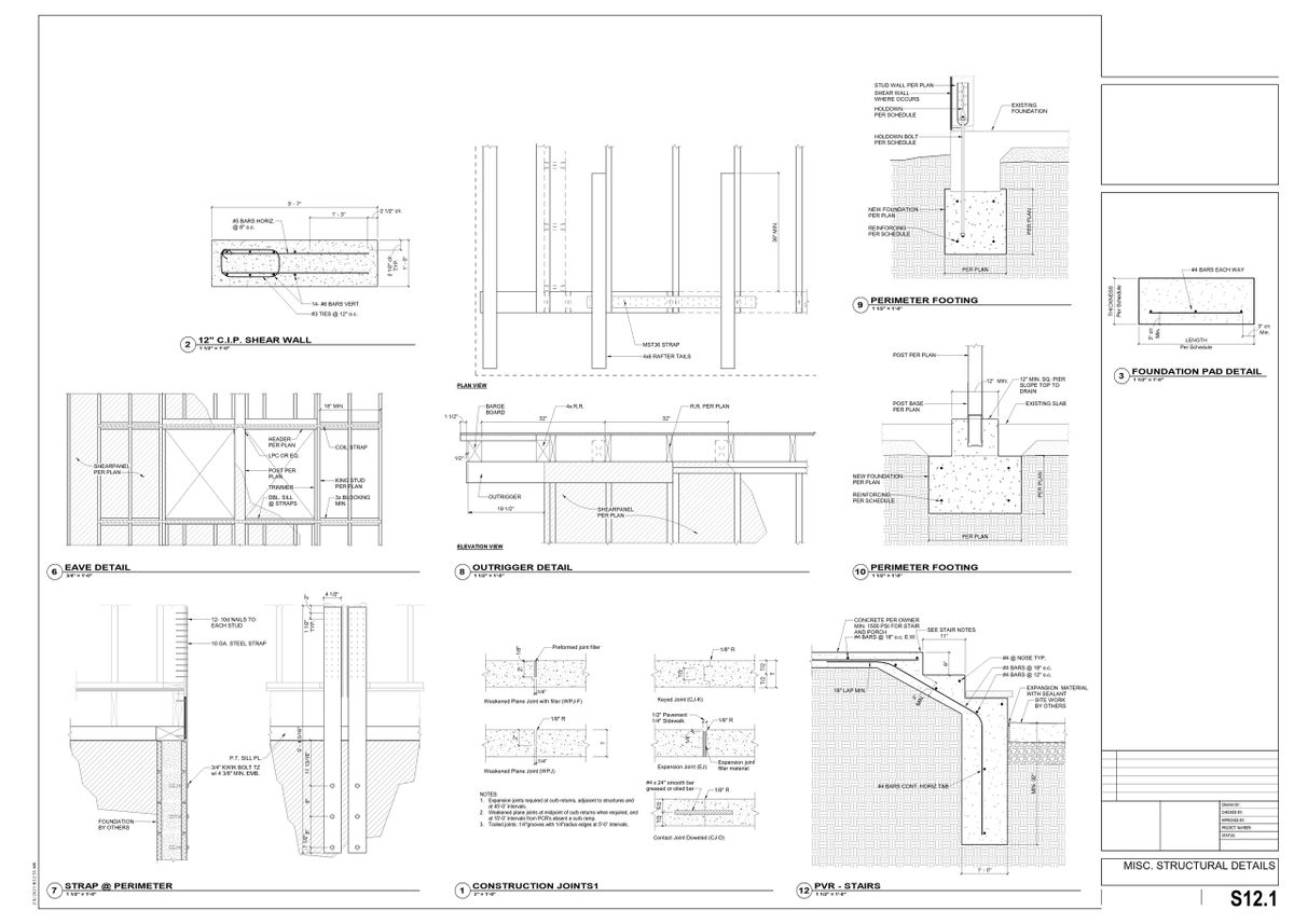 S12.1 - MISC.STRUCTURAL DETAILS