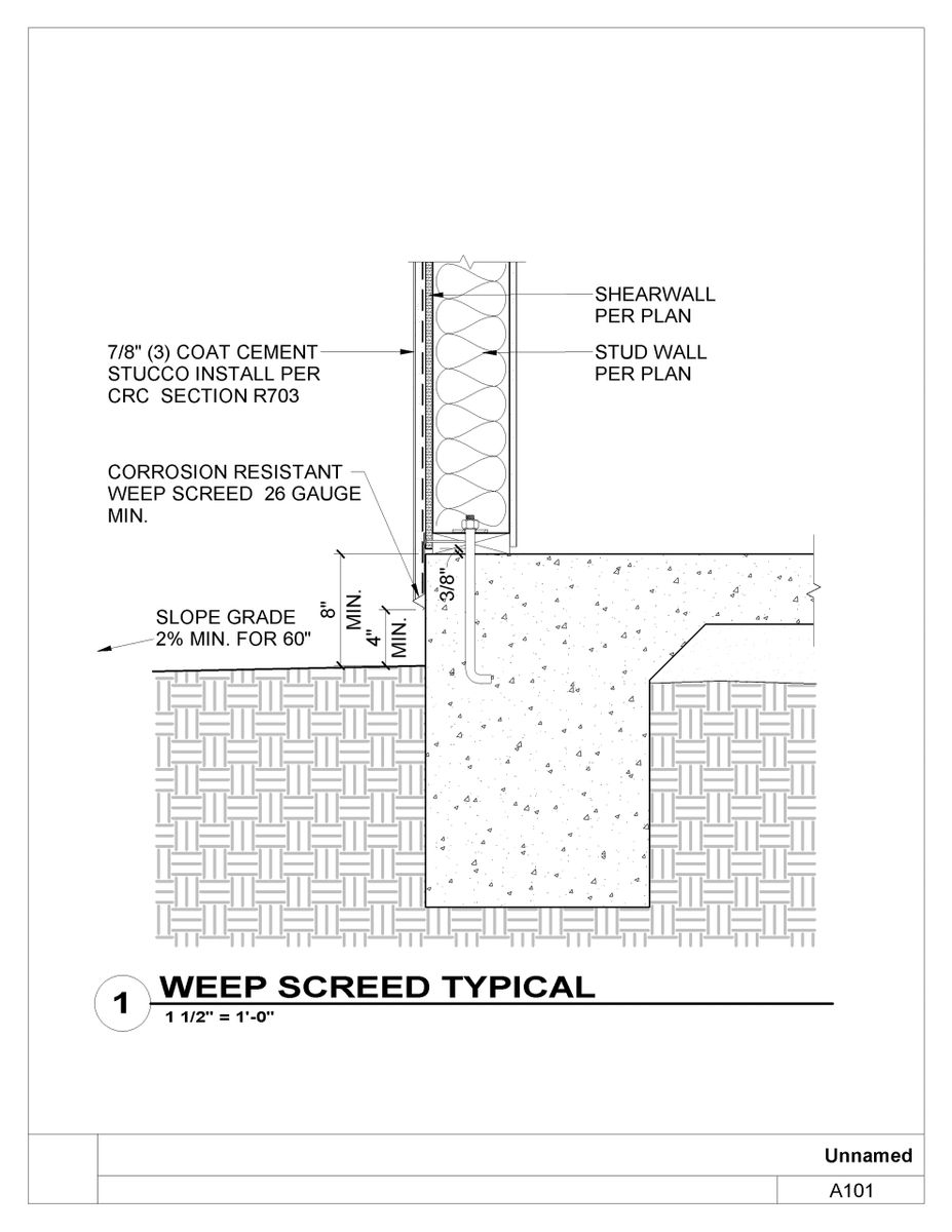 STUCCO WEEP SCREED - TYPICAL
