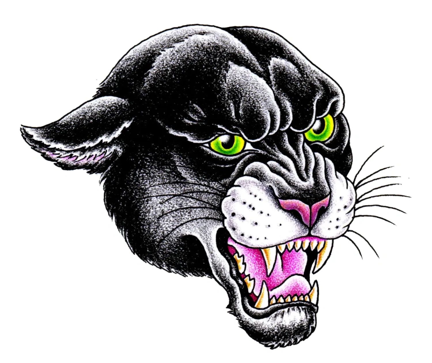 Realistic Panther Head Tattoo