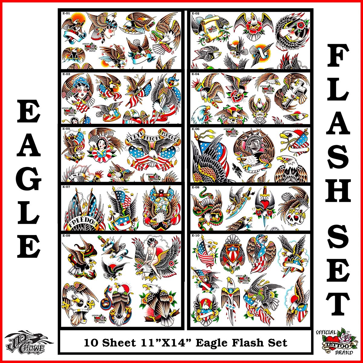 EAGLE TATTOO FLASH SET