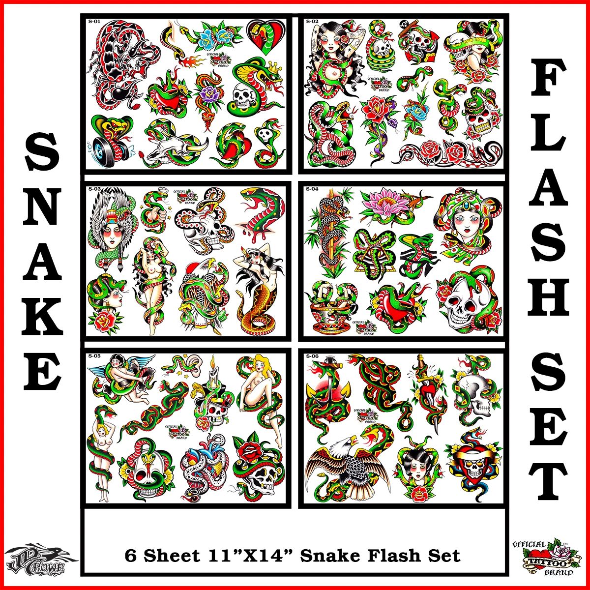 SNAKE TATTOO FLASH SET