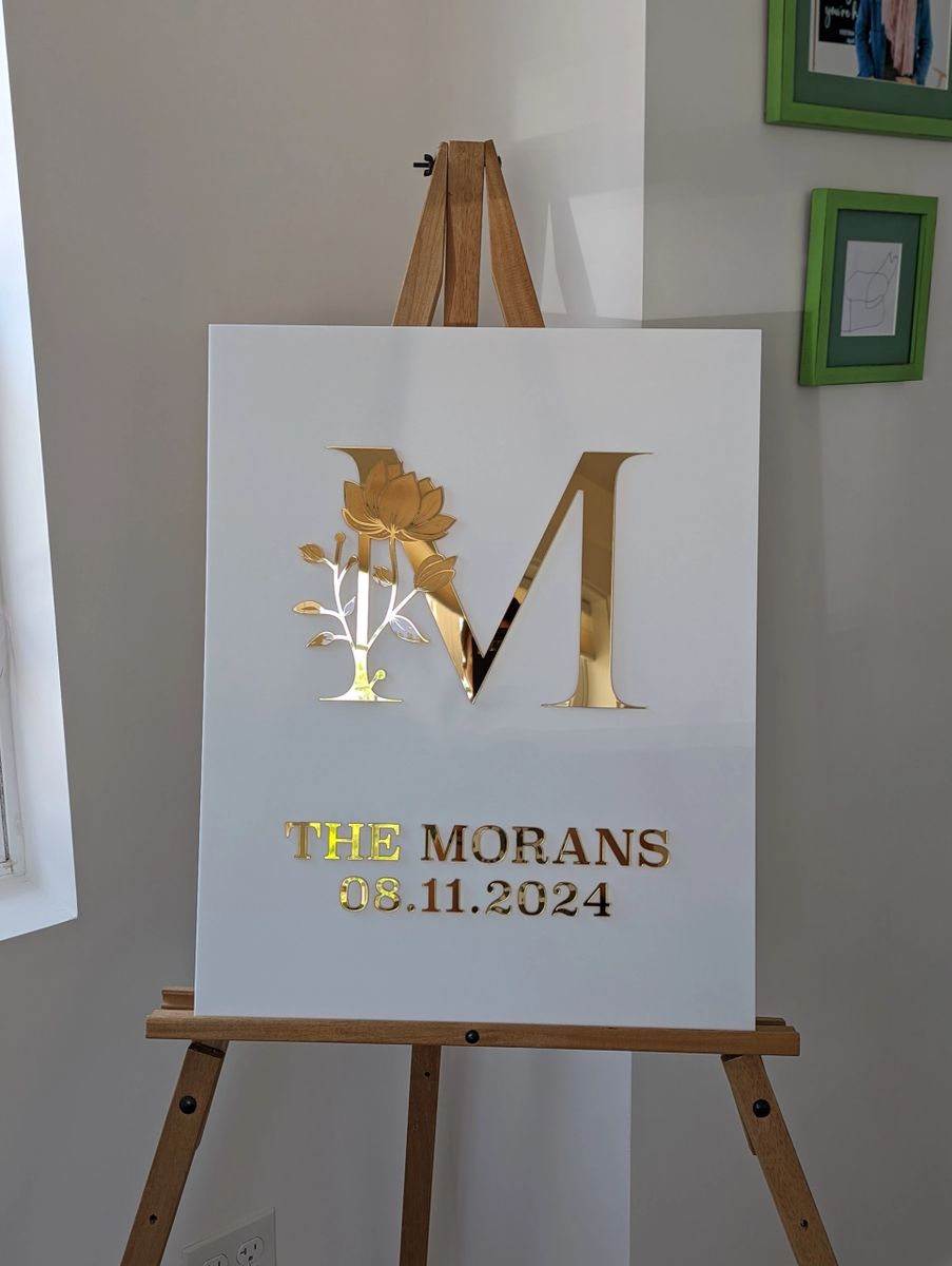Acrylic Wedding Monogram Welcome Sign | 3D Acrylic Sign | Wedding Arch ...