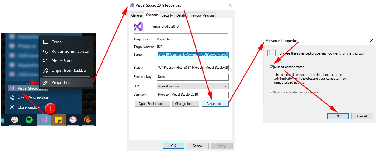 Always Run Visual Studio as Administrator Always Run Visual Studio as Administrator