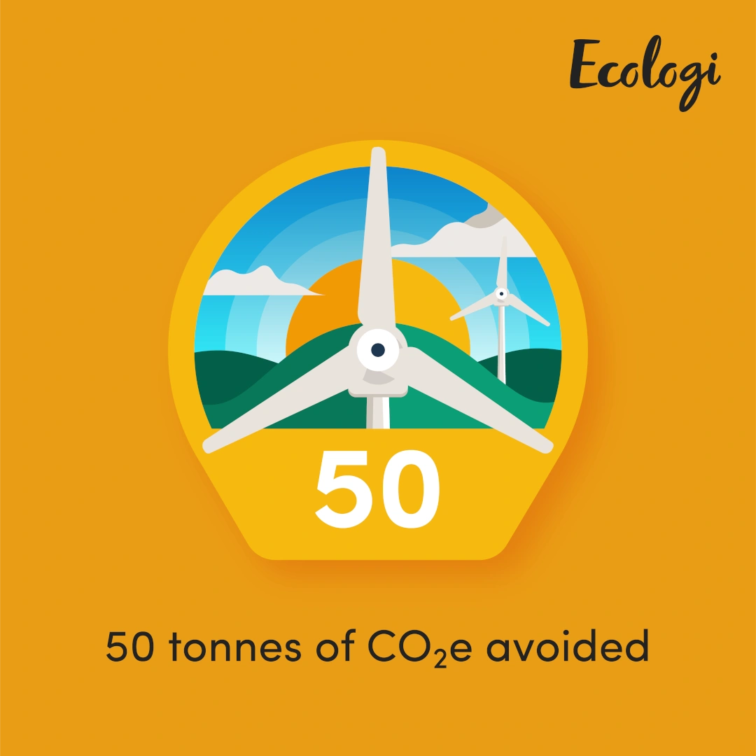 50 tonnes of CO2e avoided!