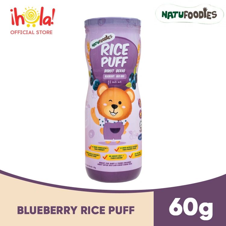 Hola Store NATUFOODIES Rice Puff Blueberry 60g (Halal Certified)