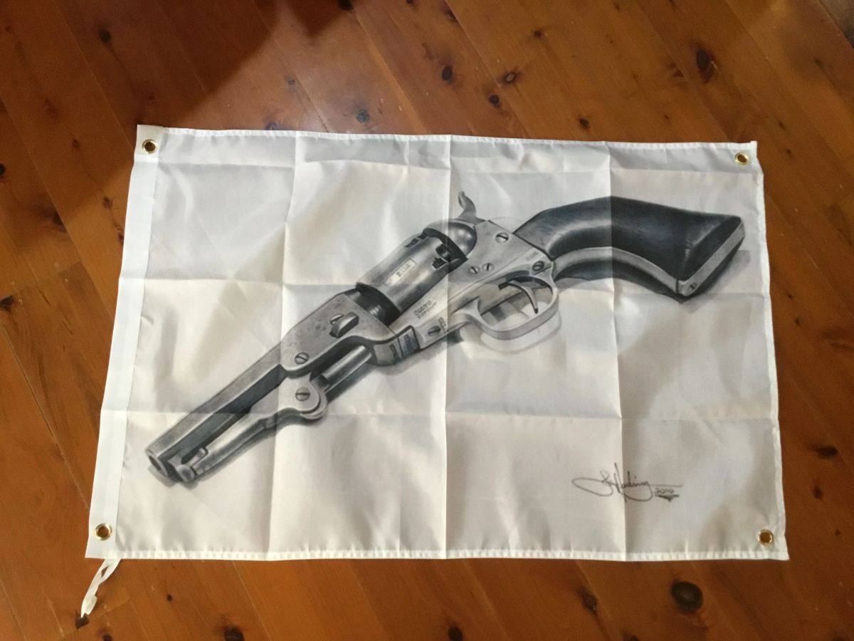 Revolver Art Flag Ned Kelly. 3x2 foot banner