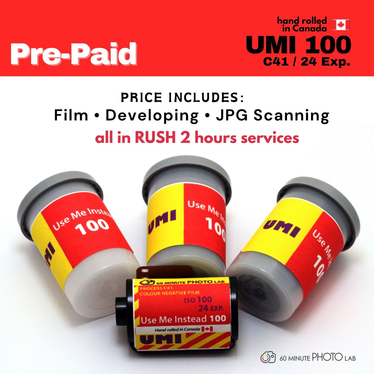 Pre Paid Processing UMI 100/24exp. Film