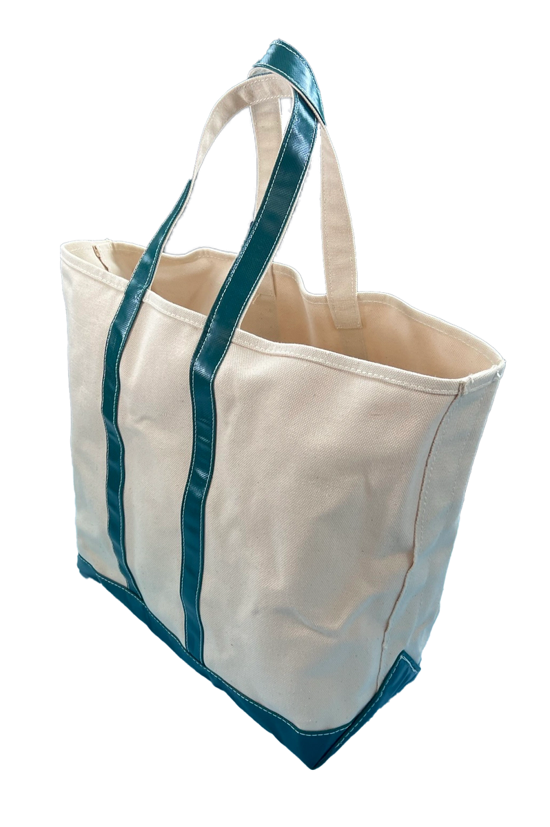 Dandux Classic 1124AG long handle Accent Tote Bag ( natural body w ...