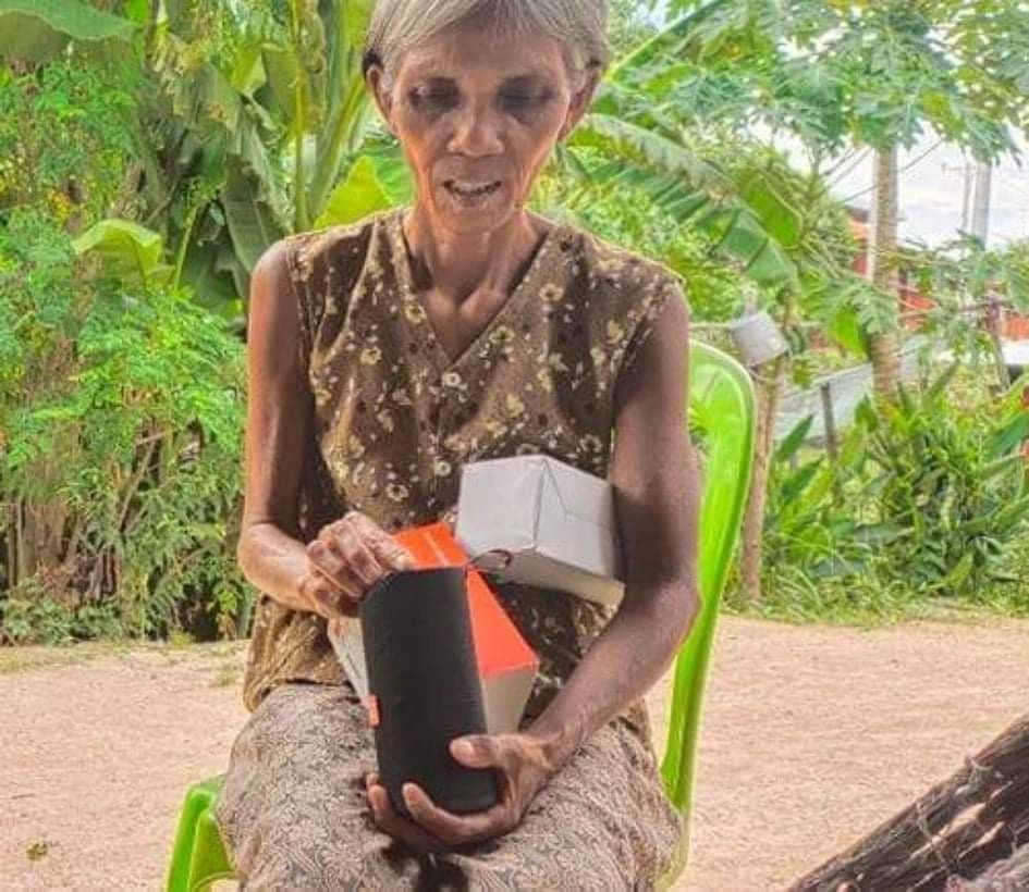 She is a blind old woman but good Evangelist at her house