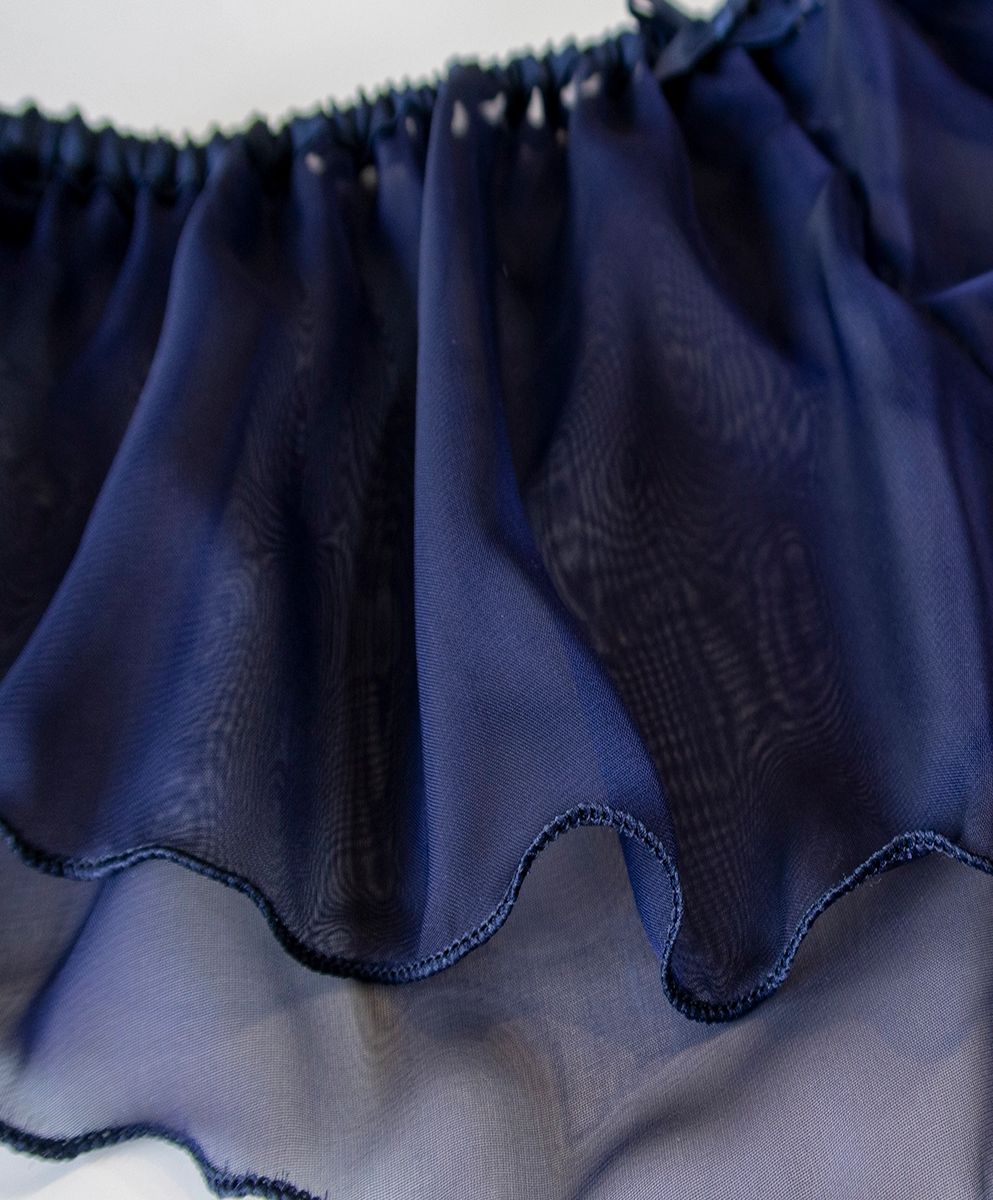 Sheer Chiffon French Knickers - Blue