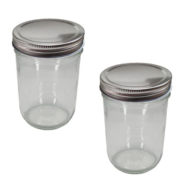 Two Jar Set with Lids, 16 oz Wide Mouth Jars for Chrono Clean Watch ...