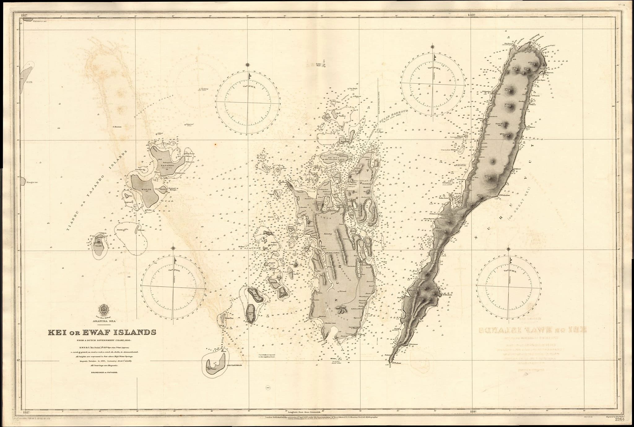 Nautical chart of Kei (Kai) or Ewaf Islands