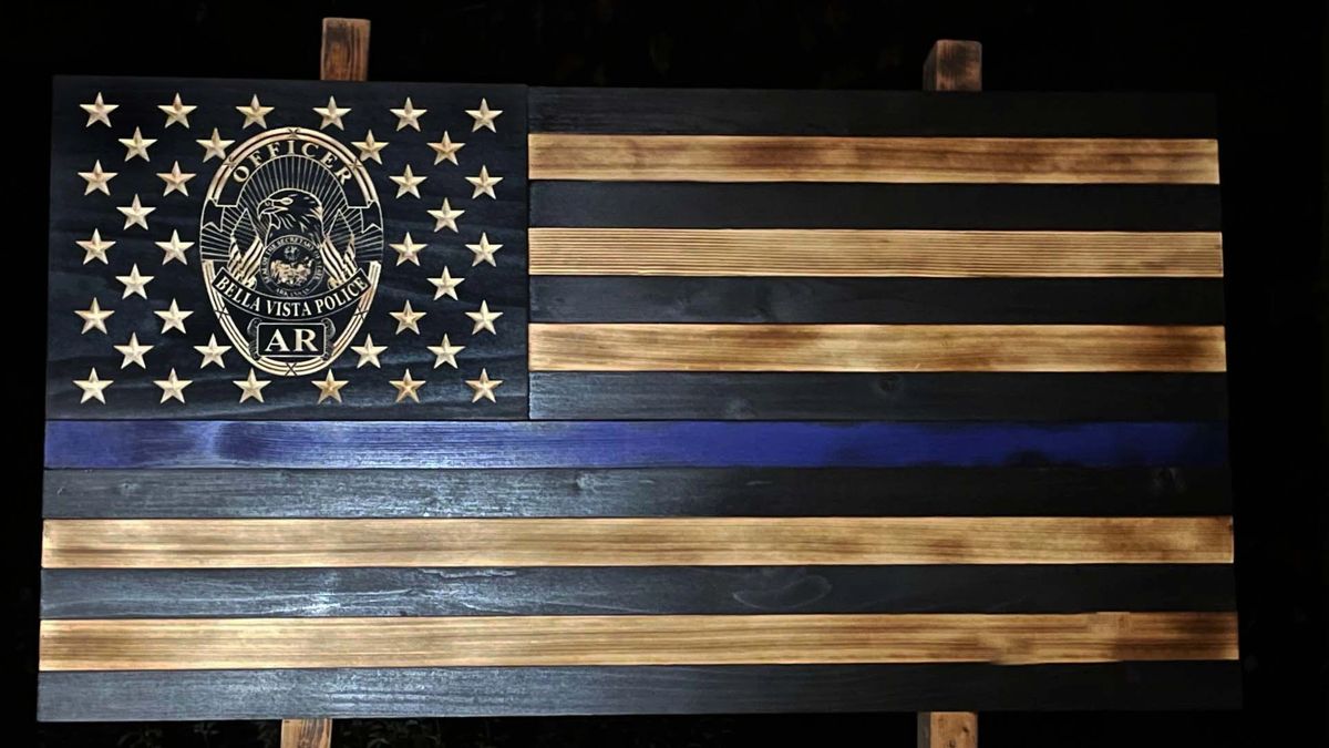 POLICE / LAW ENFORCEMENT WOODEN FLAGS