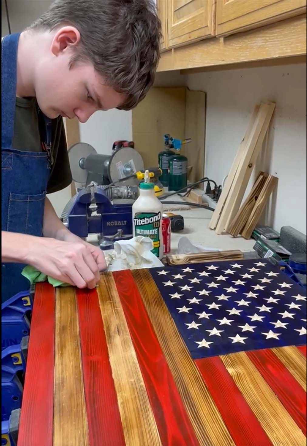 How do we build quality wooden American flags?