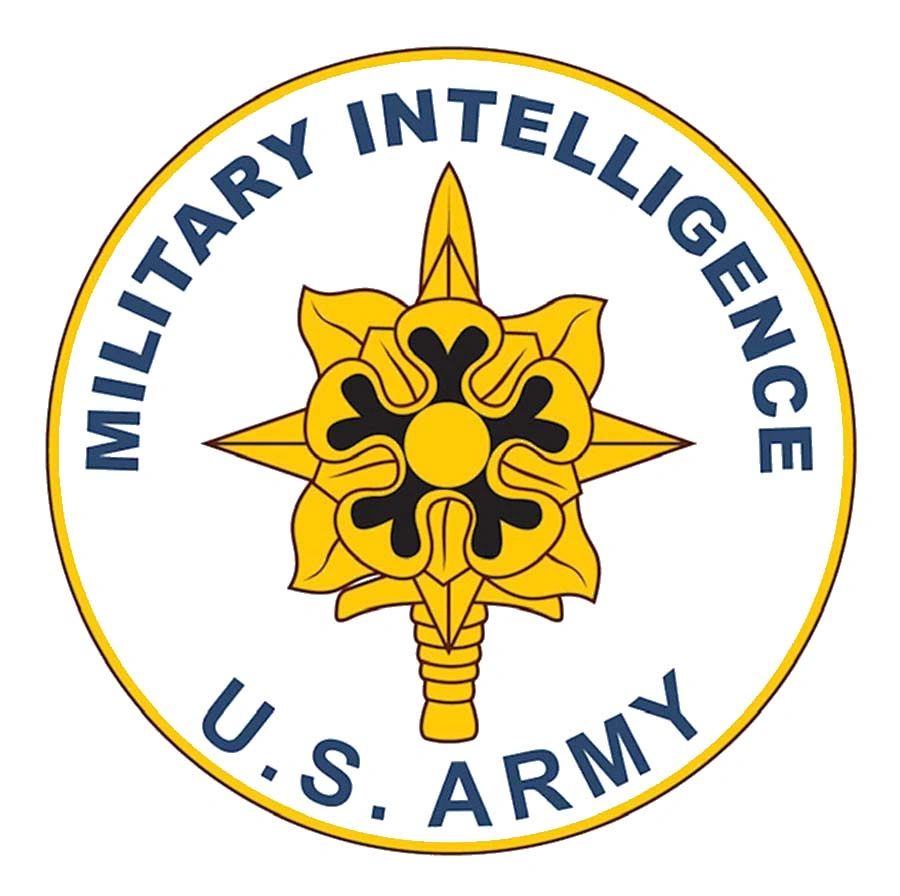 Army Intelligence Wooden Flag & the Union has a blue background.