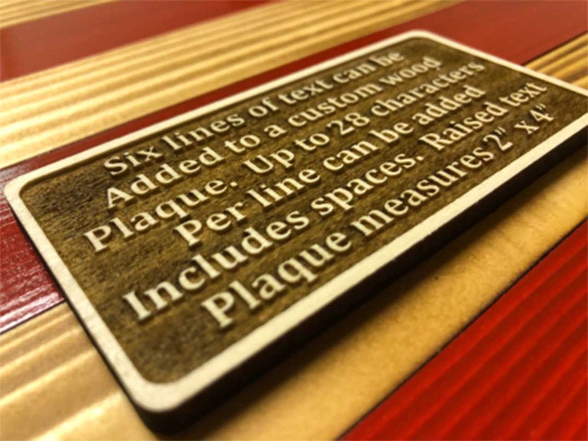 PLAQUES - LASER CARVED with raised letters.