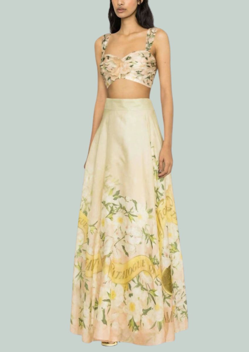Zimmermann Coaster Floral Top and Skirt Set