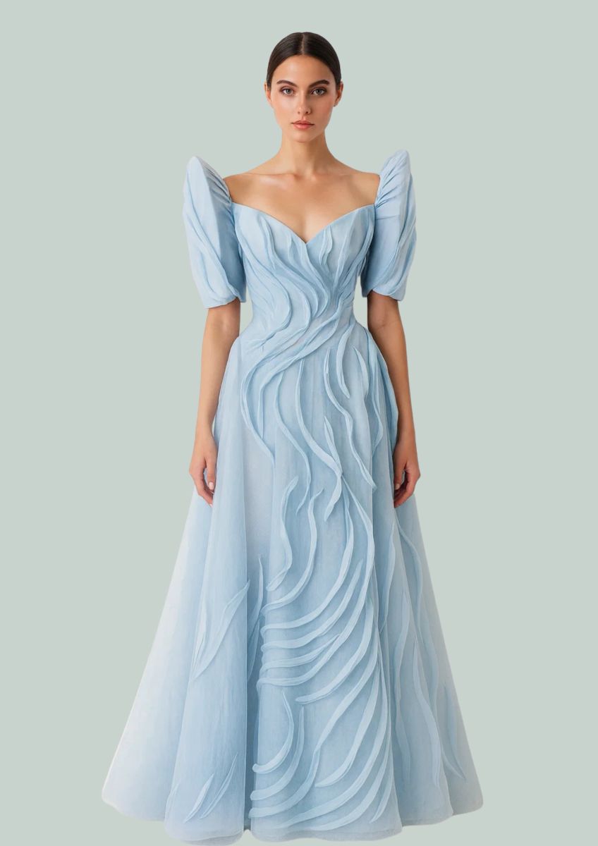 Mark Bumgarner Powder Blue Filipiniana Gown