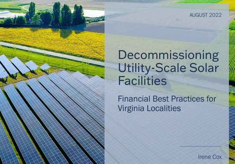 UVA Report: Decommissioning Utility-Scale Solar Facilities
