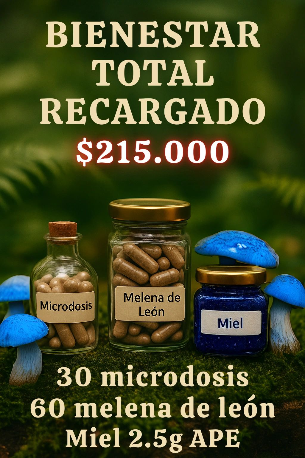 Reconexión, claridad y corazón: microdosis, melena y miel azul.