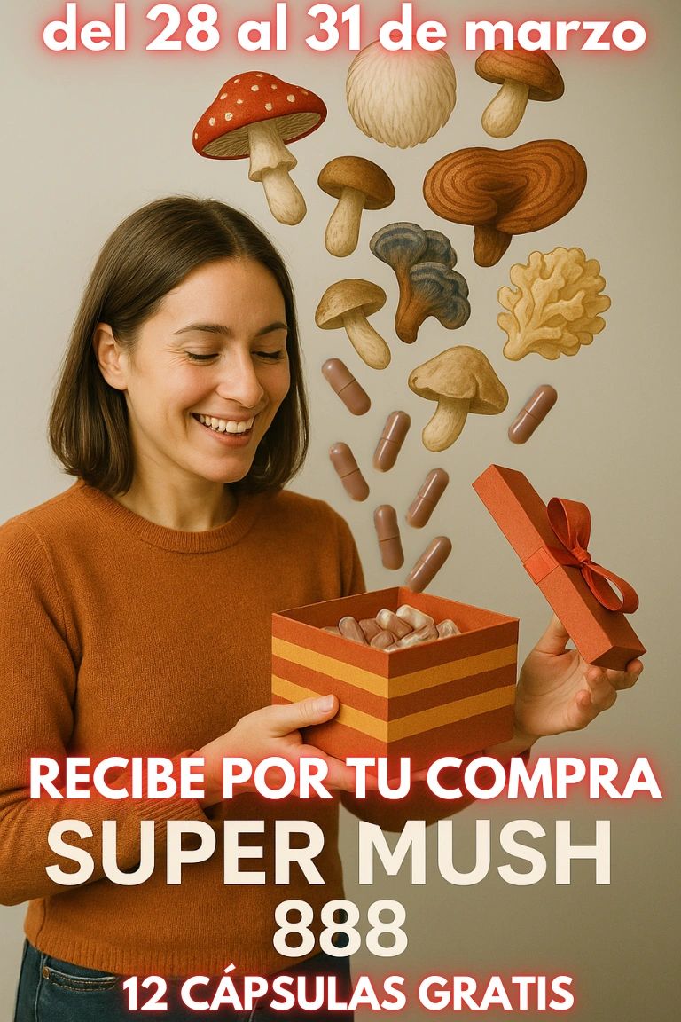 Por tu compra, te regalamos 12 cápsulas de Super Mush 888