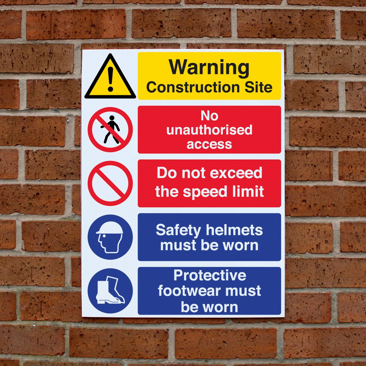 Multi Hazard Site Safety Warning Construction Site