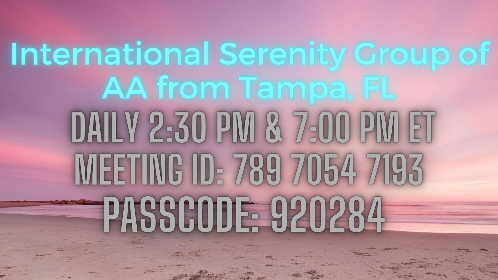 Tampa Serenity Group AA Online Zoom Meeting - Alcoholics Anonymous, AA ...