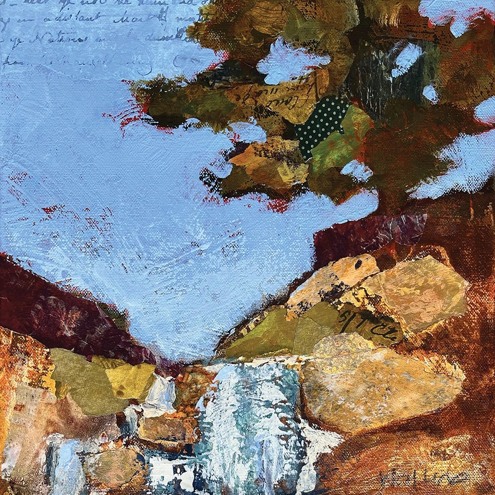 Shelli Walters - “Over Under Through” - 12” x 22”, acrylic + collage