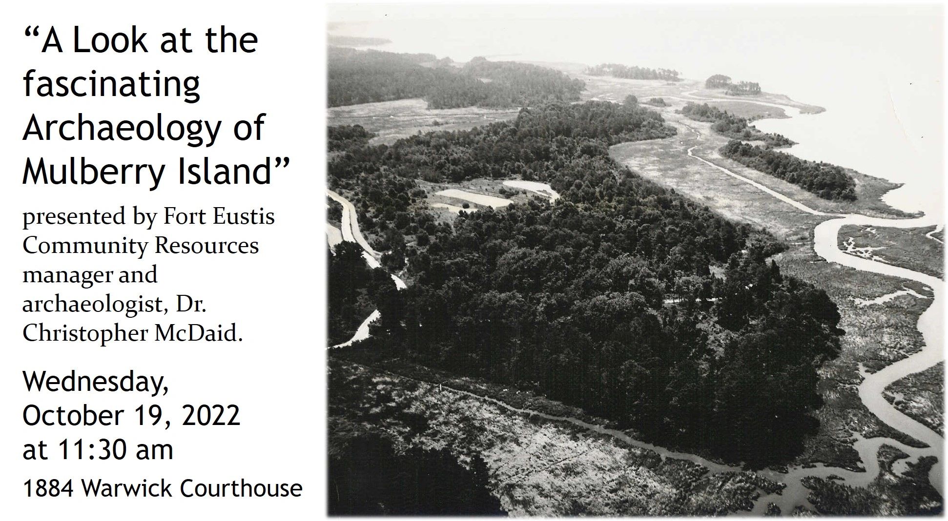 The Fascinating Archaeology of Mulberry Island - Oct 19, 2022