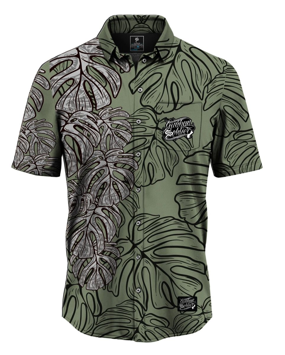 Guahan Soldier "Monstera Leaf" Button Down