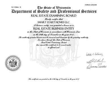 Credentials | Smart Start Homes LLC