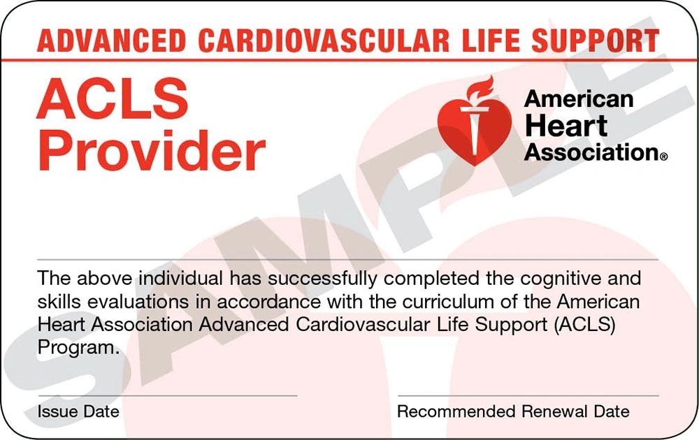ACLS Provider eCard