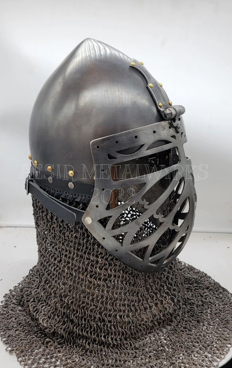 Stainless Riveted Back Bascinet 23.5 inch