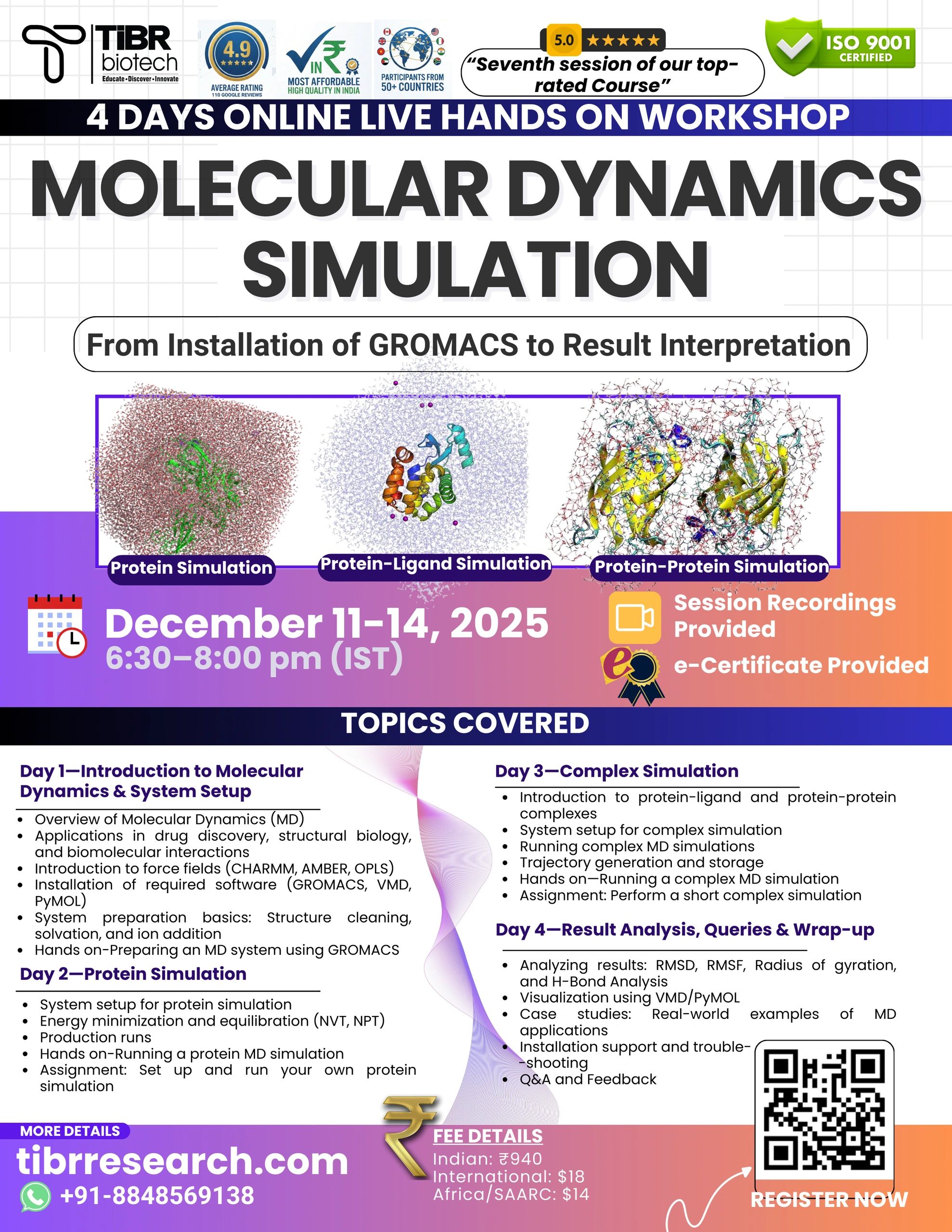 MD Simulation Workshop at TIBR Biotech